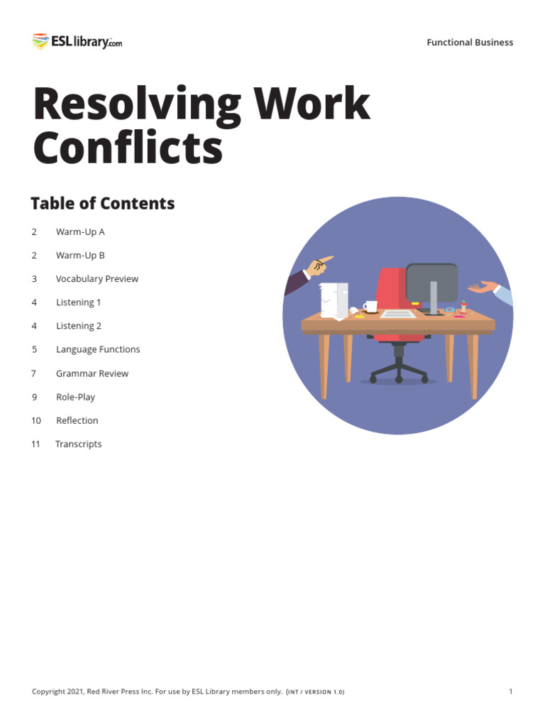 135 Resolving-Work-Conflicts Can Student | PDF | Linguistics | Human ...