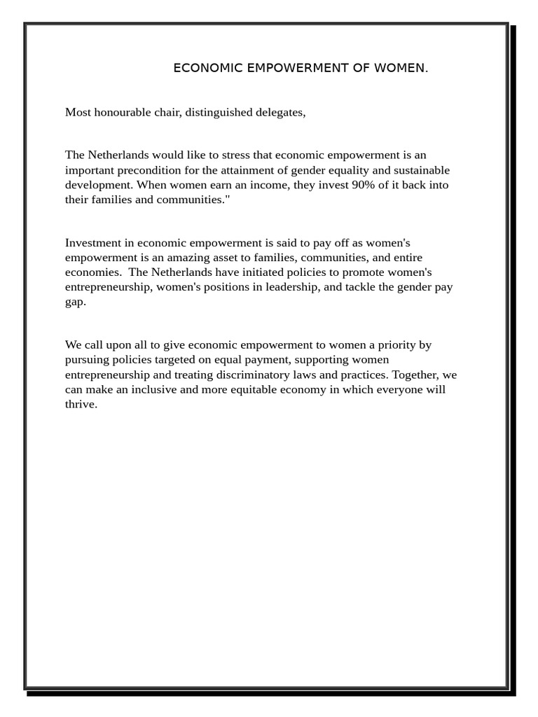 Economic Empowerment of Women | PDF