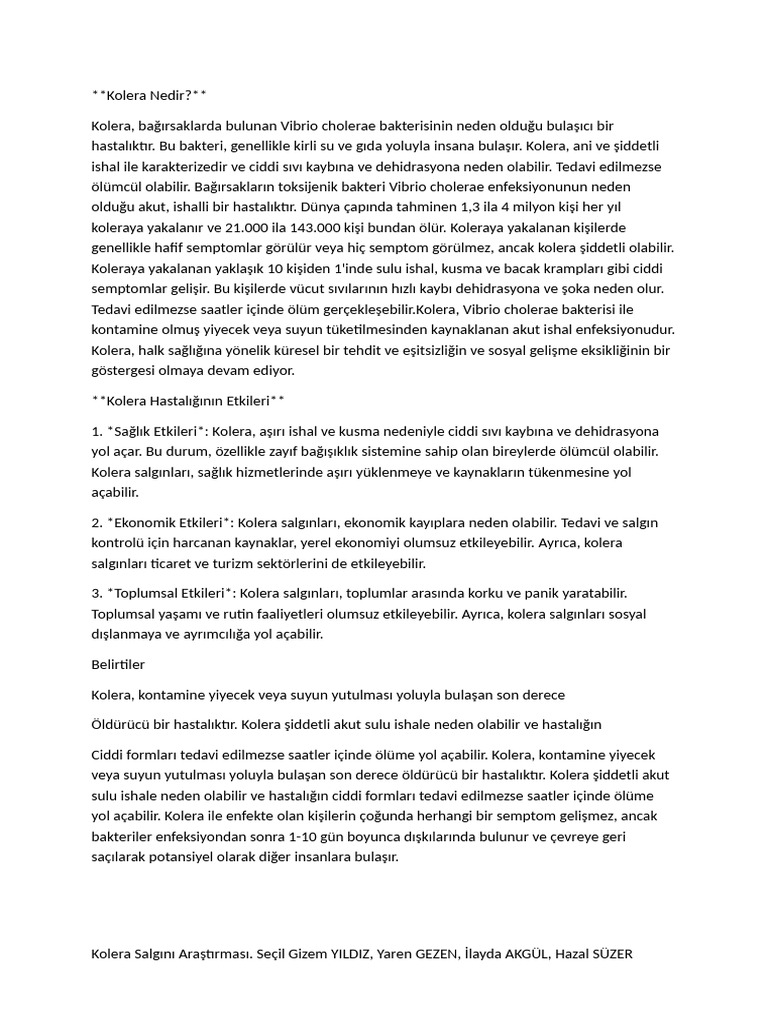 Kolera Nedir | PDF