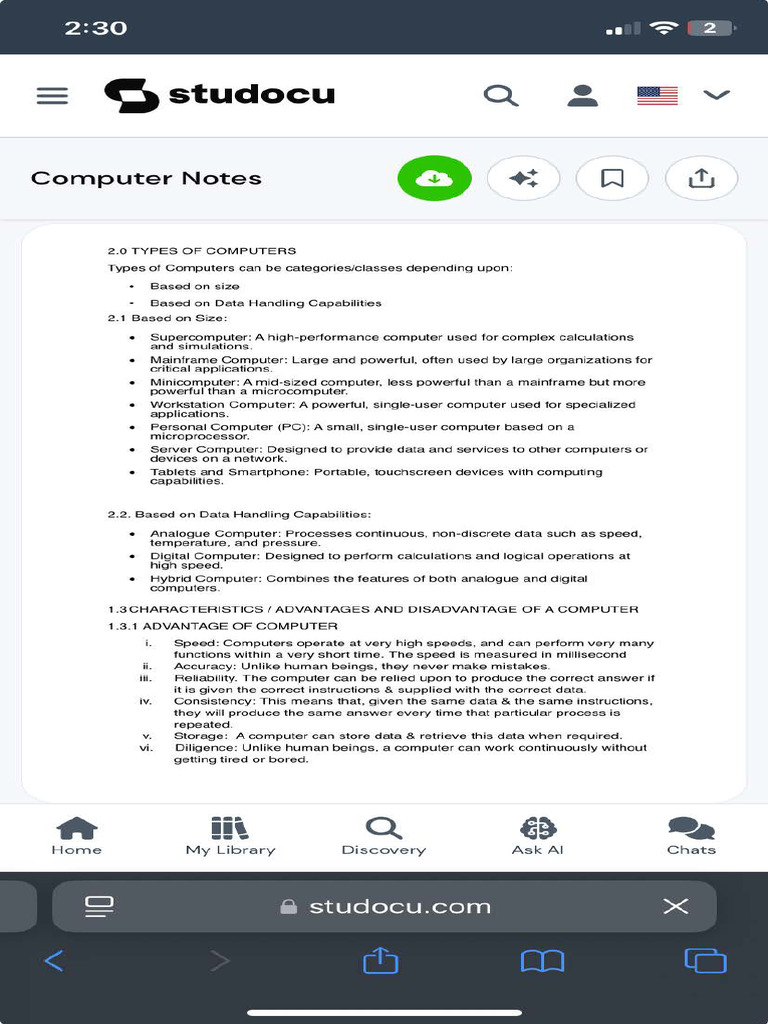 Computer Notes - COMPUTER NOTES 1 INTRODUCTION TO COMPUTERS 1 WHAT IS A ...