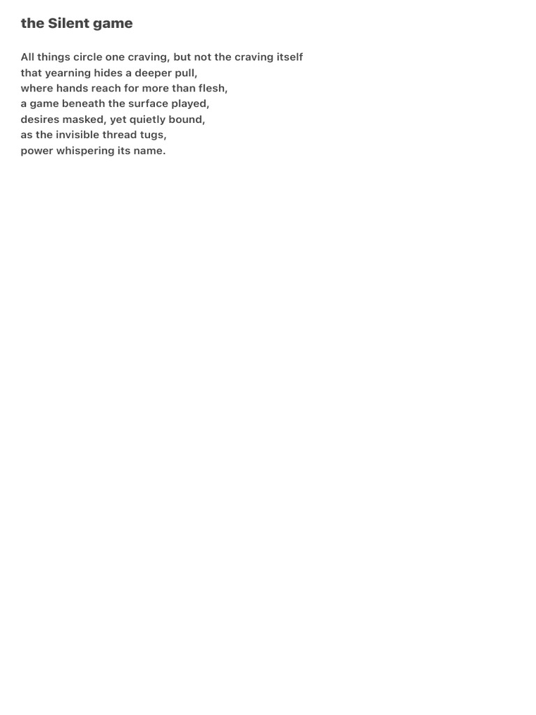 The Silent Game | PDF