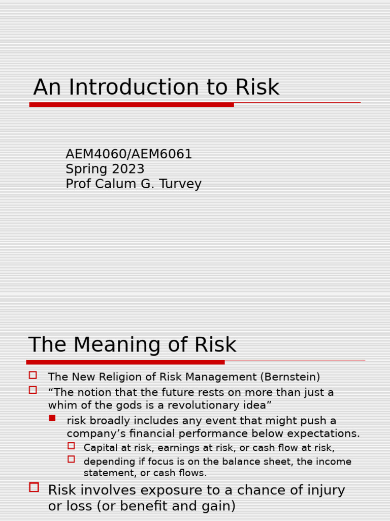 Understanding Risk Management Basics | PDF | Probability Distribution ...