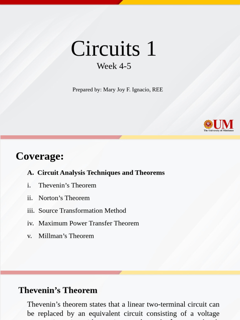 Circuit Analysis Techniques and Theorems Exam 2 | PDF | Series And ...