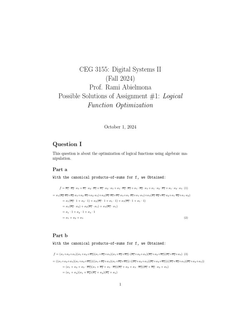 Ceg 3155 Assignment 1 Solutions | PDF | Applied Mathematics | Computer ...
