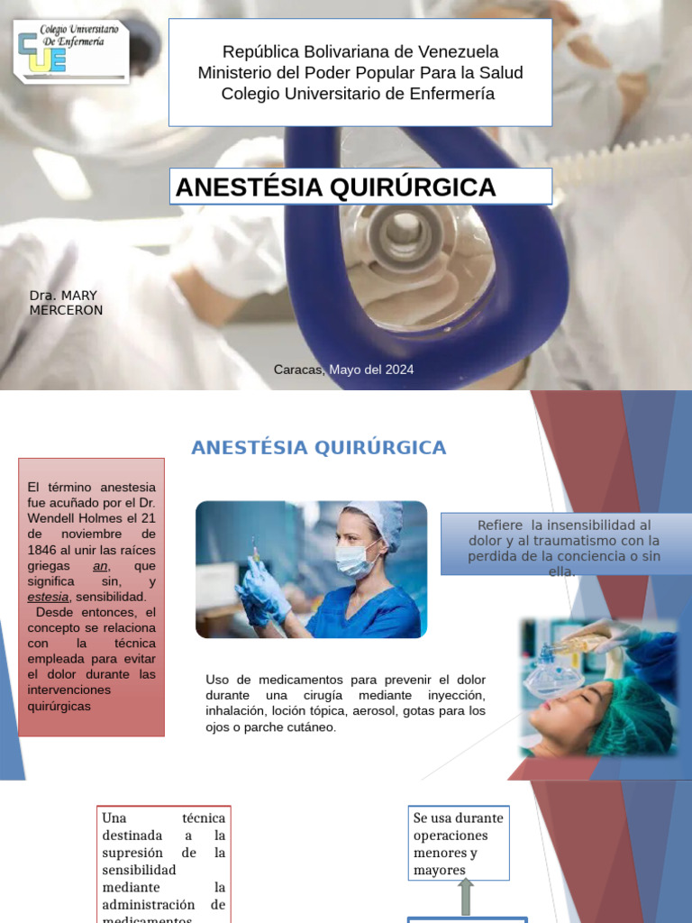 Guía Completa sobre Anestesia Quirúrgica | PDF | Anestesia | Medicina ...