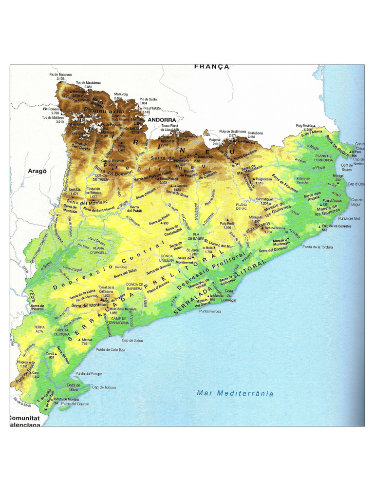 Mapa Fisic Catalunya | PDF