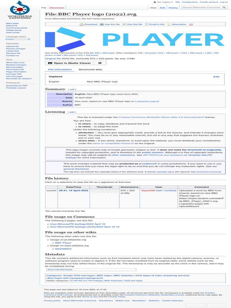 FileBBC Player Logo (2022) .SVG - Wikimedia Commons | PDF | Copyright ...