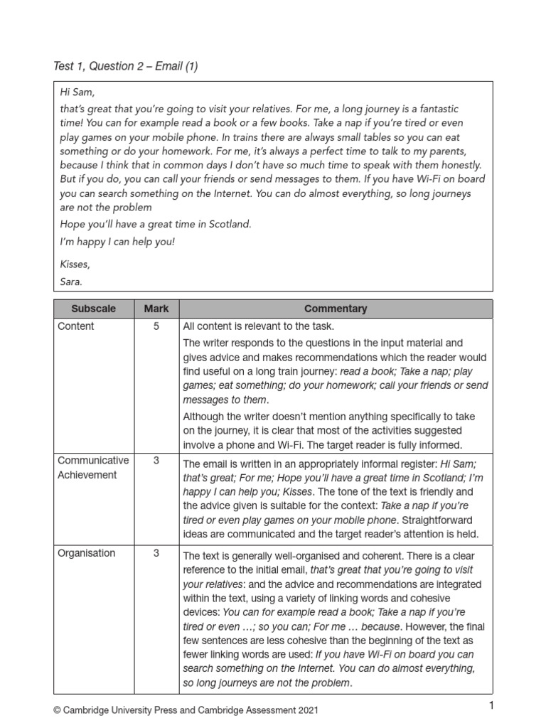 B2 First For Schools 4, Test 1, Question 2 - Email | PDF | Learning ...