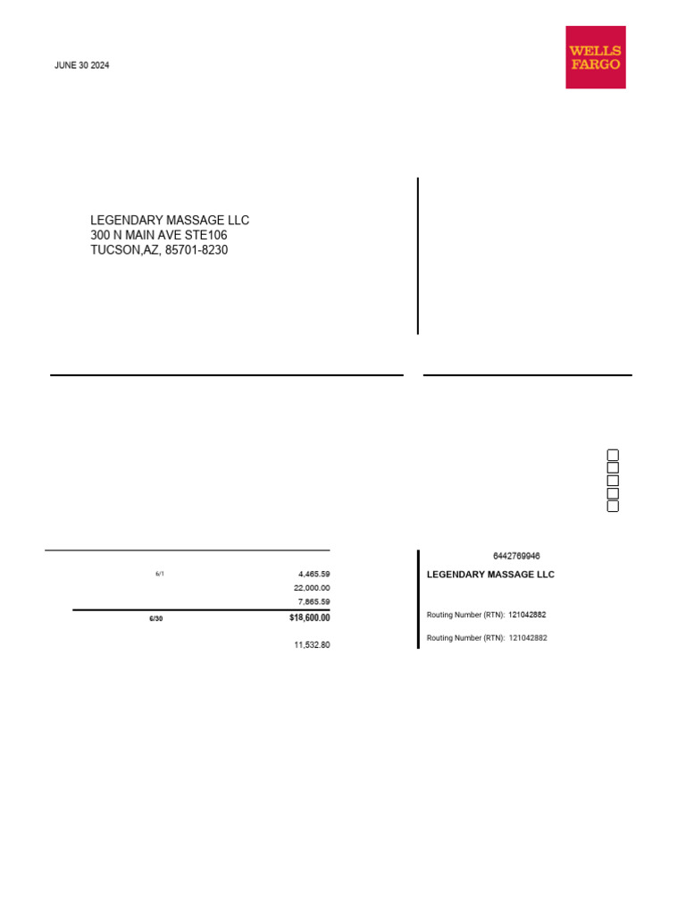 Wells Fargo Business Account Statement | PDF | Overdraft | Business