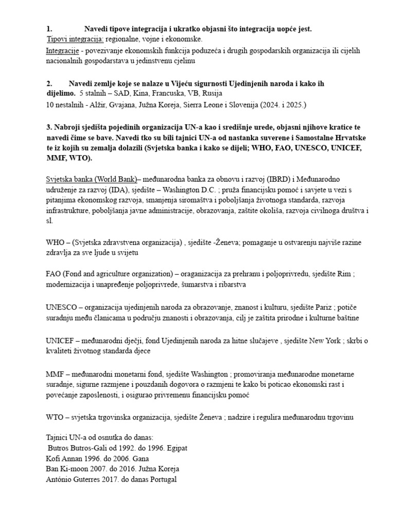 Geografija PITANJA 2 Ispit | PDF