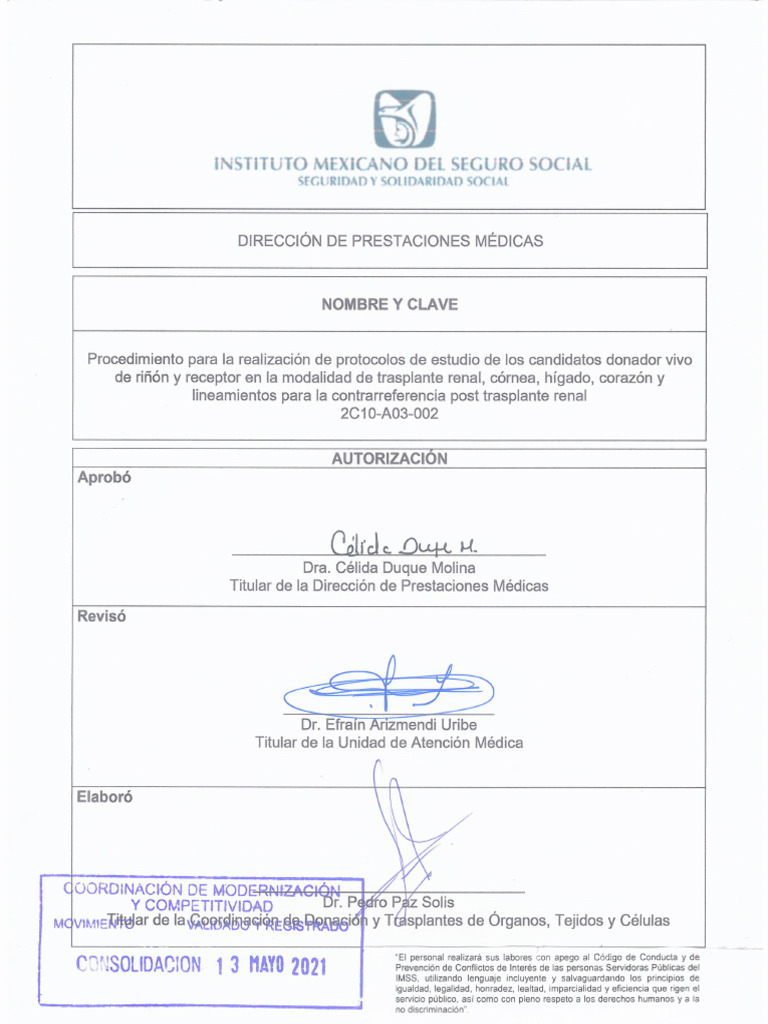 Protocolos De Trasplante Guía Completa Pdf Transplante De Organo