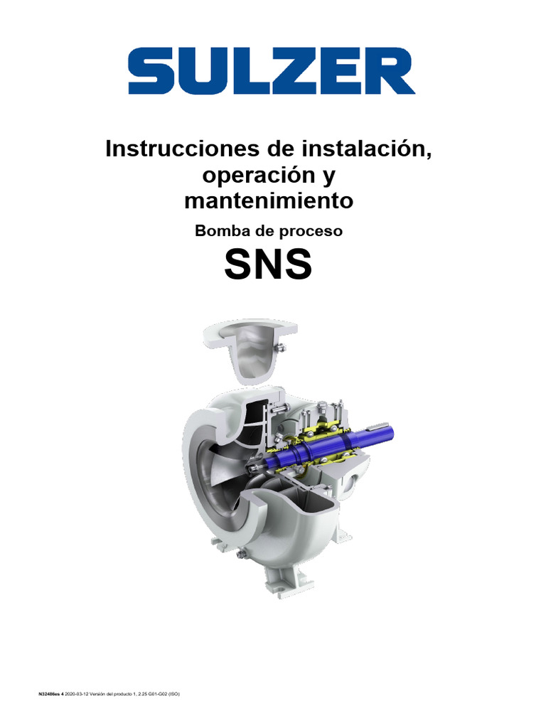 Bombas SULZER - Manual IOM | PDF | Bomba | Rodamiento (Mecánico)