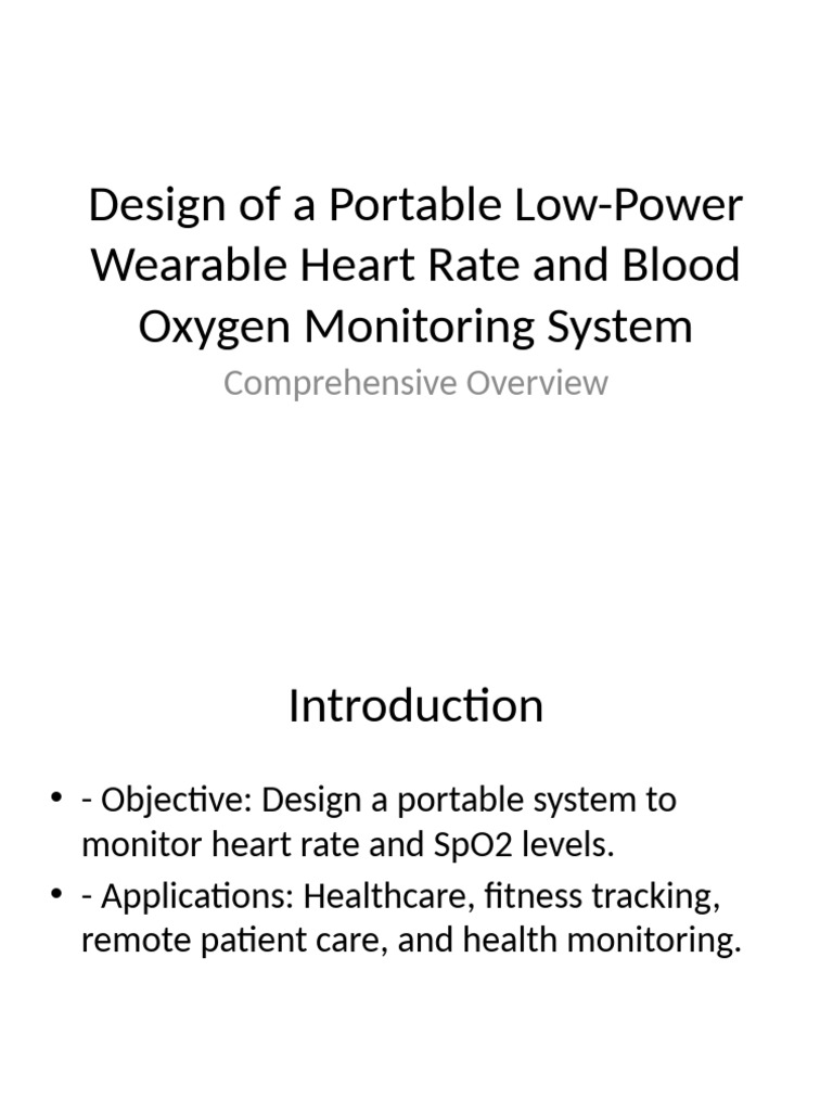 Portable Heart Rate SpO2 System | PDF