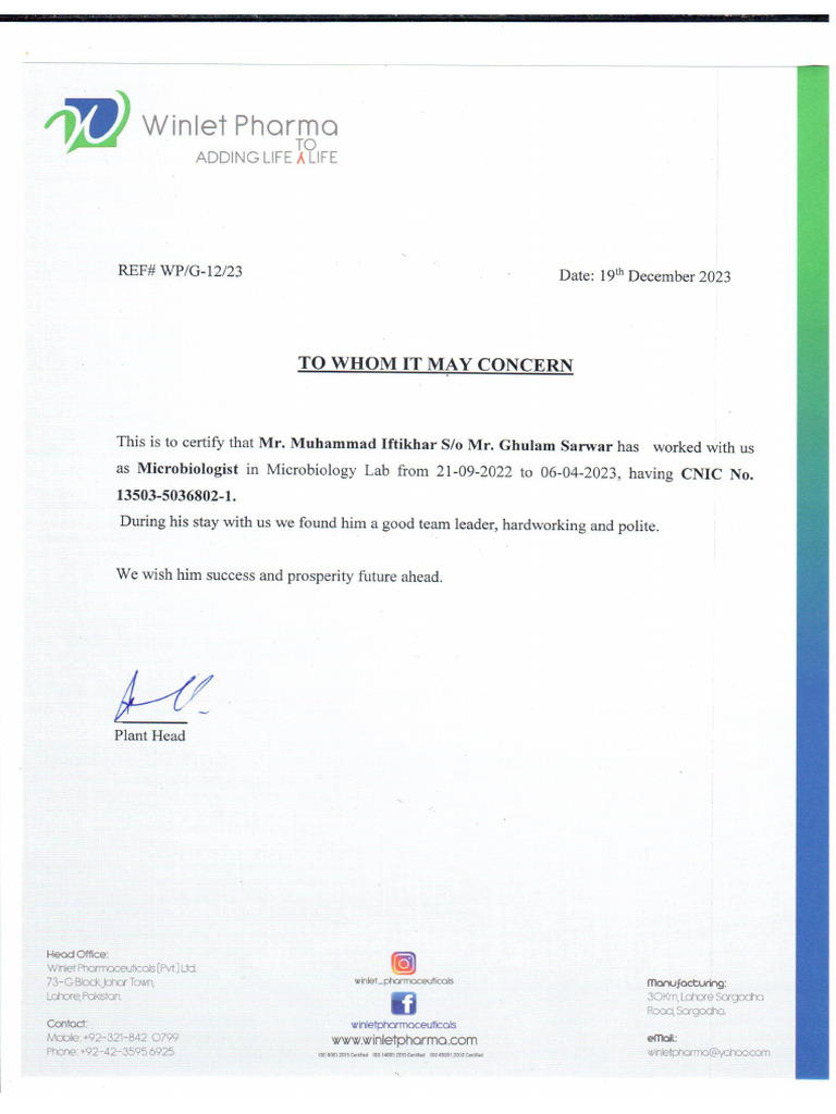Experience Certificate | PDF