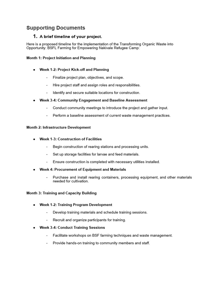 BSFL Project Timeline & Budget | PDF | Monitoring And Evaluation ...