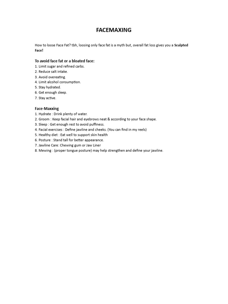 Face Sculpting Tips & Tricks | PDF