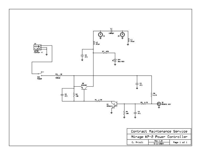 Mirage KP-2 Power Controller Schematic Diagram | PDF
