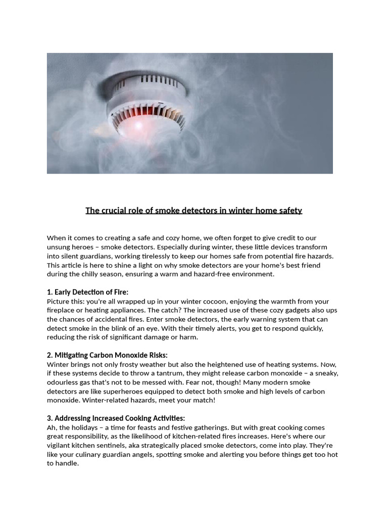 Winter Home Safety: Smoke Detectors | PDF | Smoke | Fire Safety
