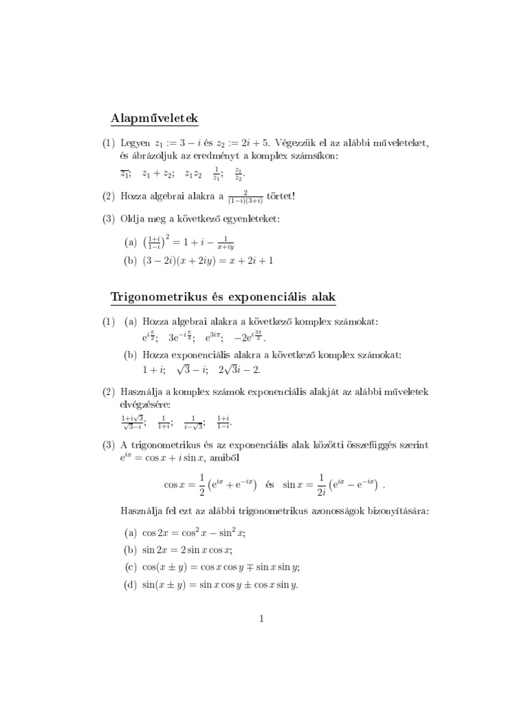 Matek1 Horvath Komplex | PDF