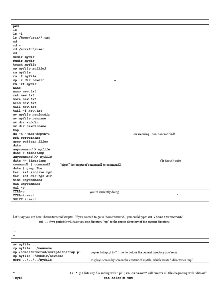 Linux Cheat Sheet | PDF | Computer File | Directory (Computing)