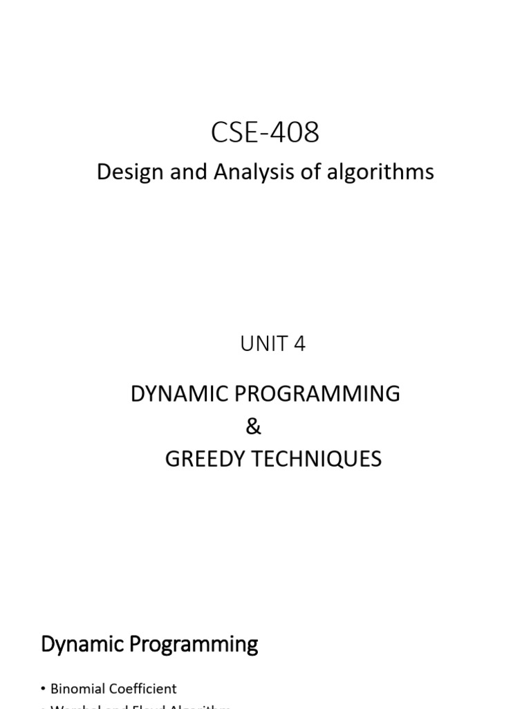 Design and Analysis of Algorithms | PDF