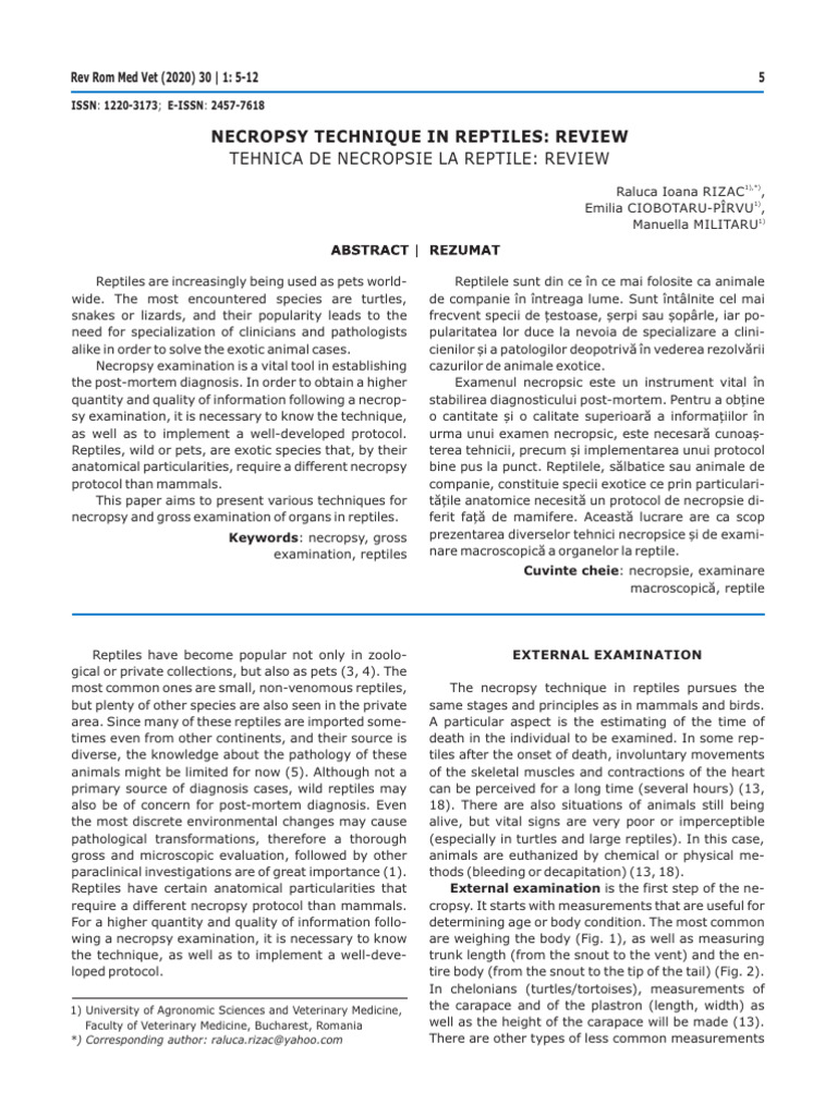 05 12 Rizac Militaru 8 Compressed | PDF | Reptile | Heart