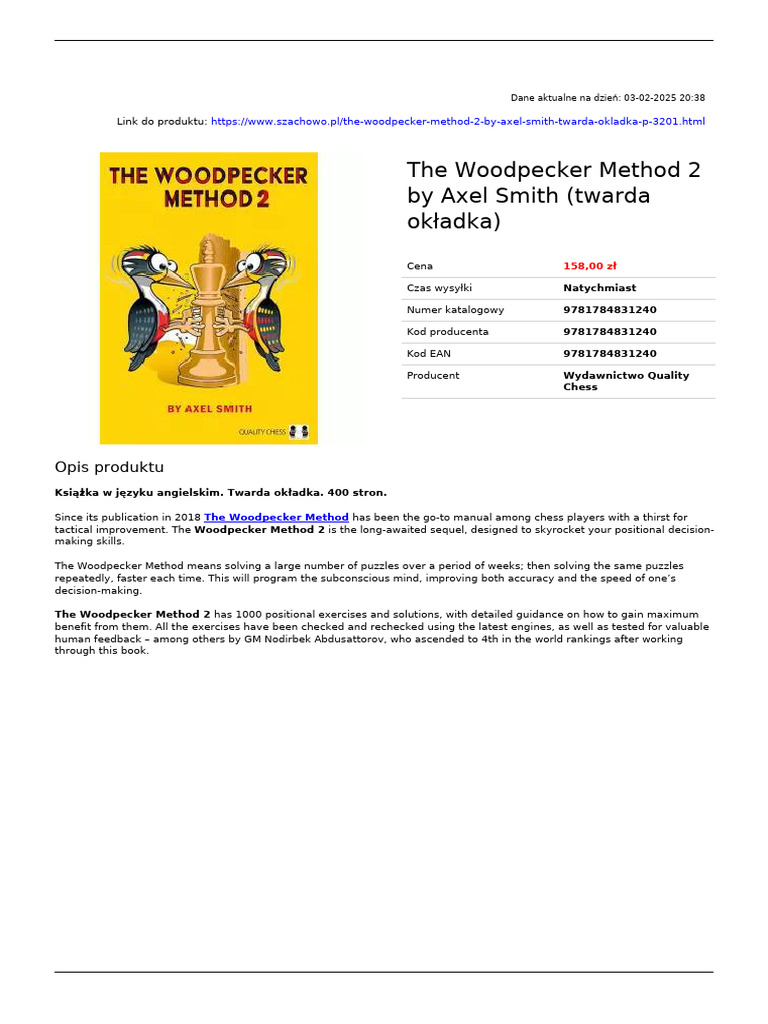 Woodpecker Method 2: Positional Play Guide | PDF | Chess