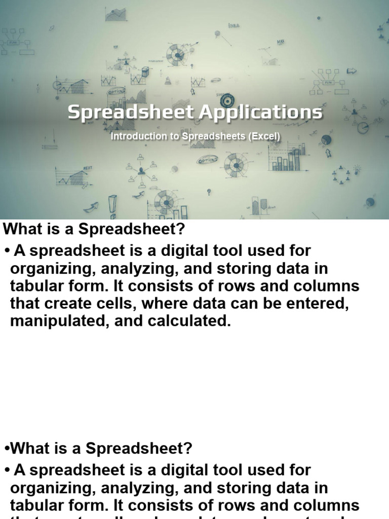 Spreadsheet Applications | PDF | Spreadsheet | Microsoft Excel