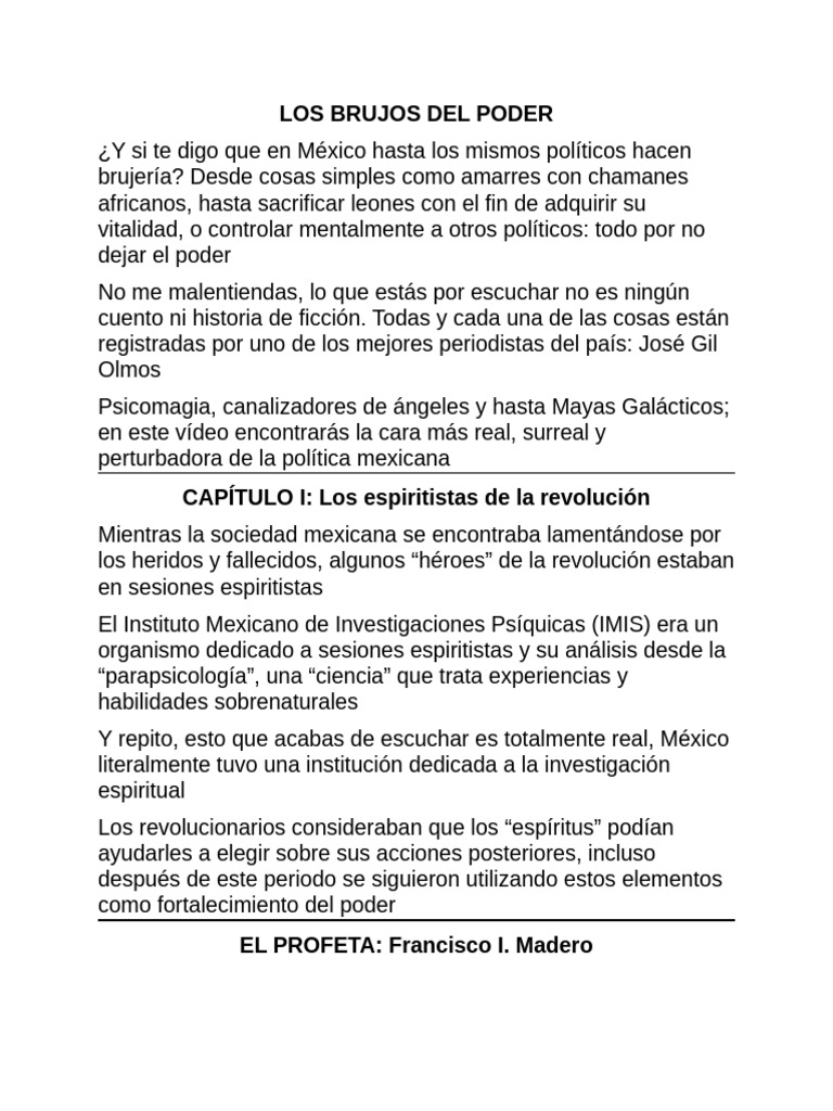 Los Brujos Del Poder | PDF | Brujería | México