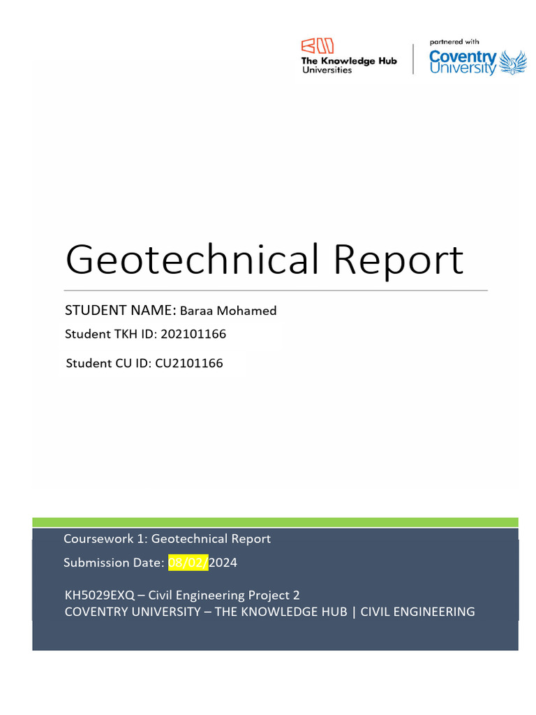 Geotechnical Report for Cairo Project | PDF | Concrete | Silt