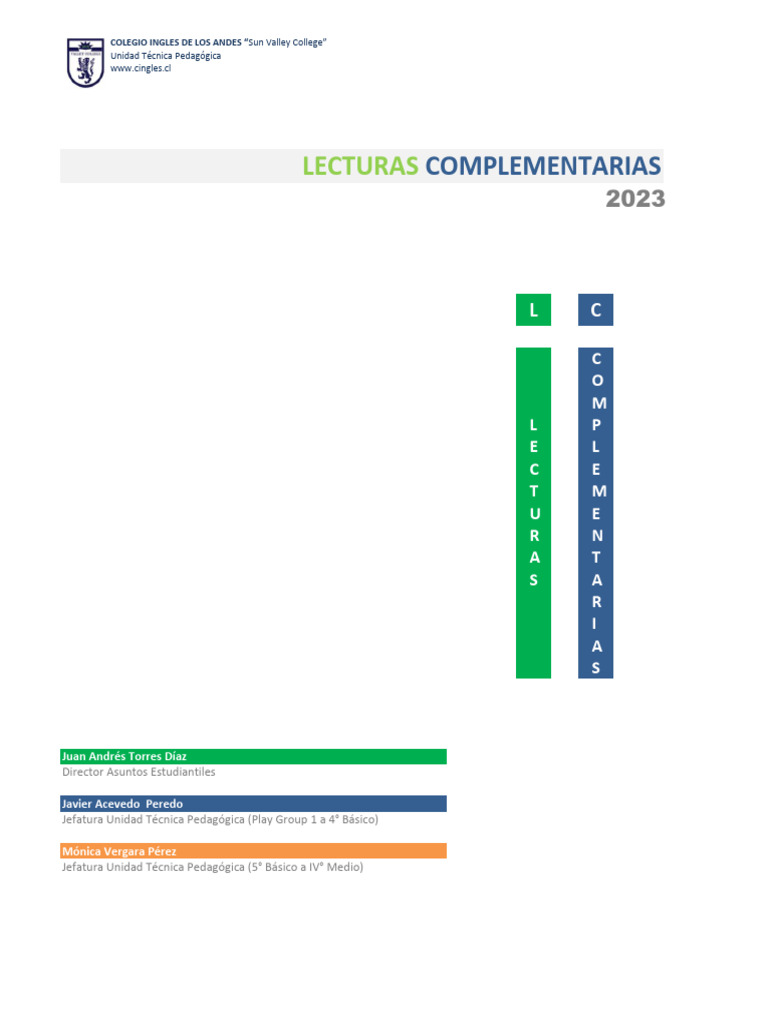 Lecturas-Complementarias-2023 | PDF | Literatura en español