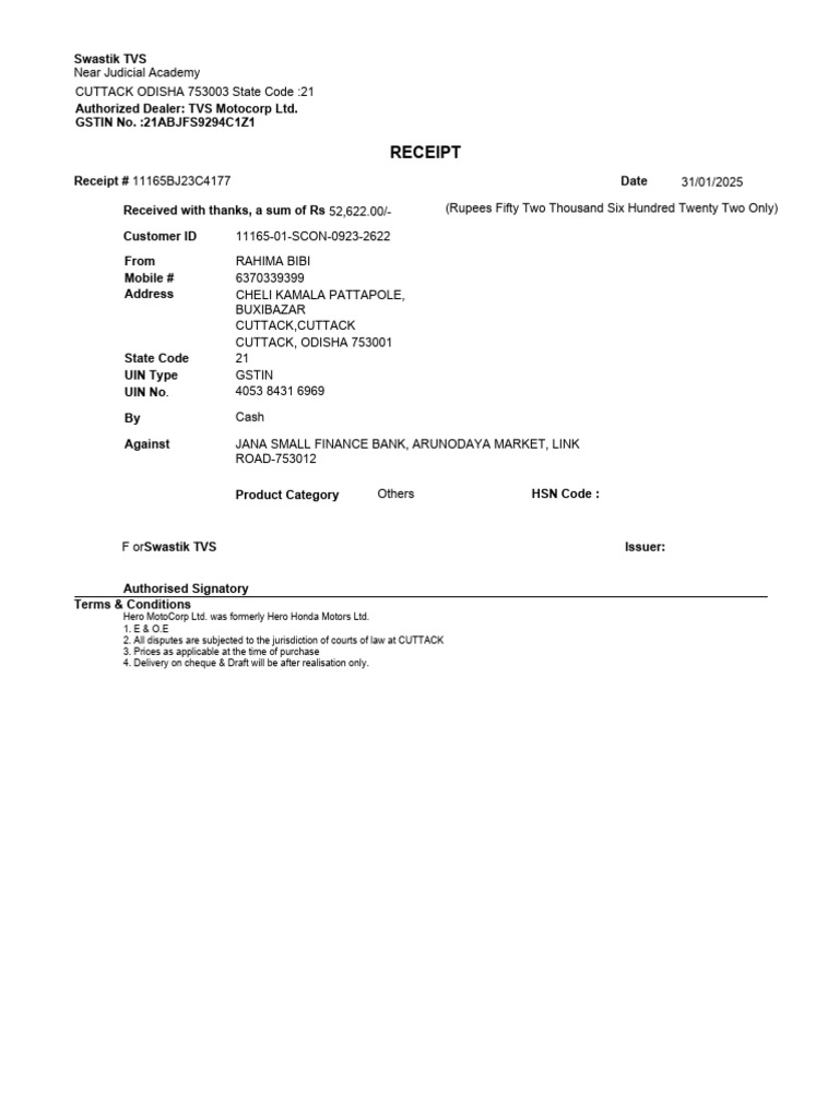 GST Receipt-540 PDF | PDF