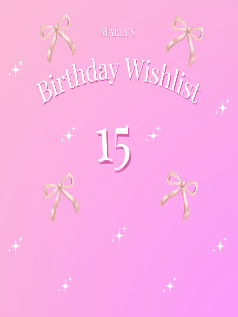Maria's 15th Birthday Wish List | PDF
