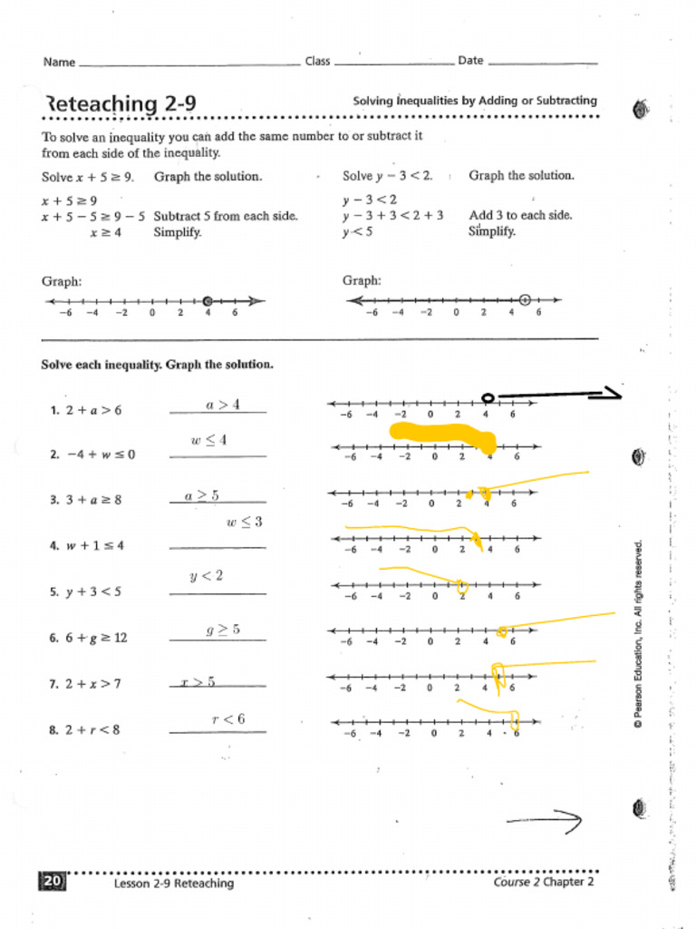 Jonah Gomez - Reteaching Inequalities Worksheets | PDF