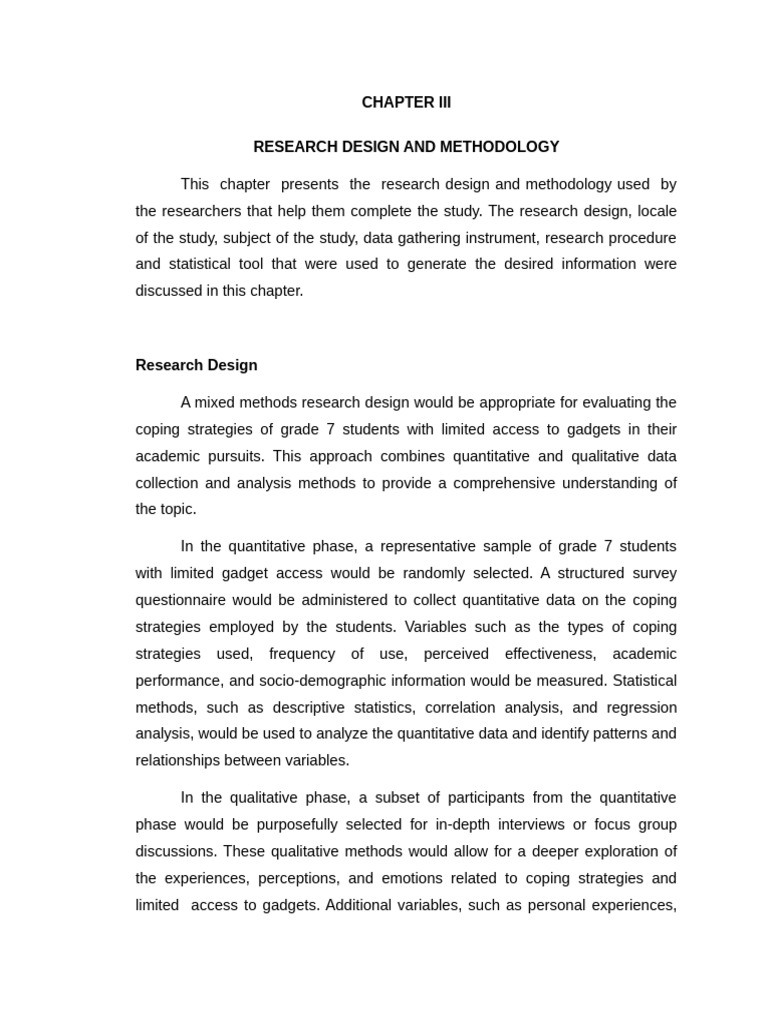 CHAPTER-lll-1 | PDF | Survey Methodology | Quantitative Research