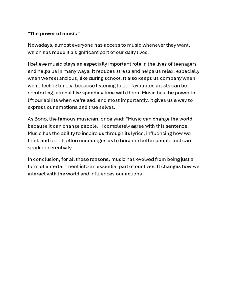 The Impact of Music on Teen Lives | PDF