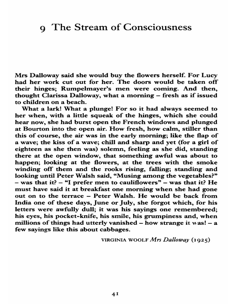 Lodge (1992) - Stream of Consciousness | PDF | Mrs Dalloway