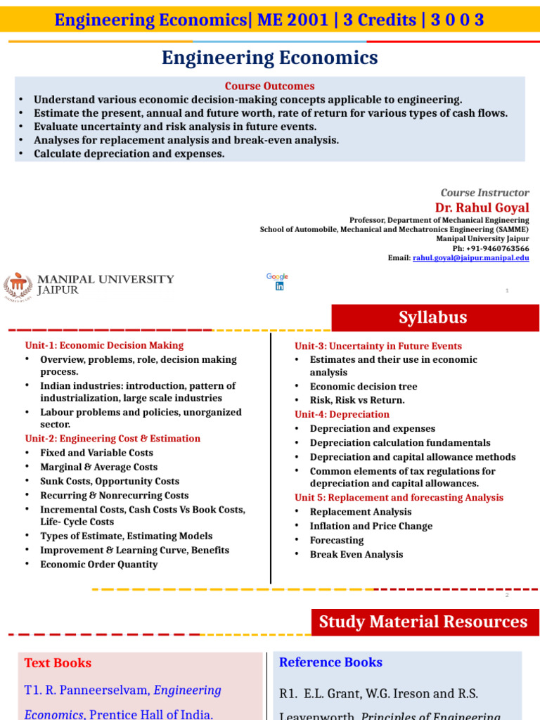 Engg. Economics Lecture 1 | PDF | Economics | Microeconomics