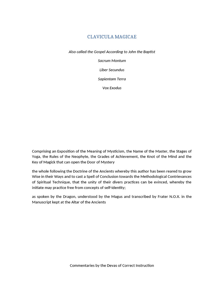 II - Clavicula Magicae | PDF | Mysticism | Experience