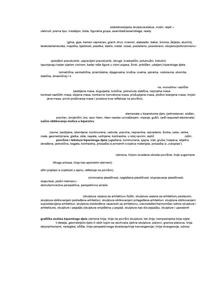 Upute Za Analizu Skulpture | PDF