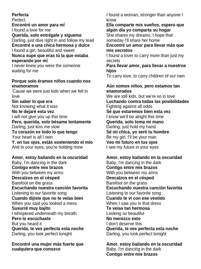 Perfecta, Perfec Ed Sheeran | PDF | Música pop | Música grabada