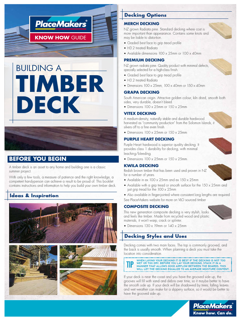 Guide Building A Timber Deck 2018 | PDF | Lumber | Deep Foundation