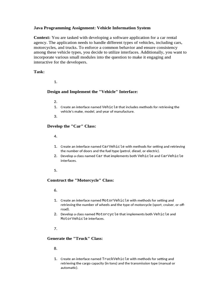 Java Programming Assignment | PDF | Interface (Computing) | Method ... Java Programming Assignment | PDF | Interface (Computing) | Method ...