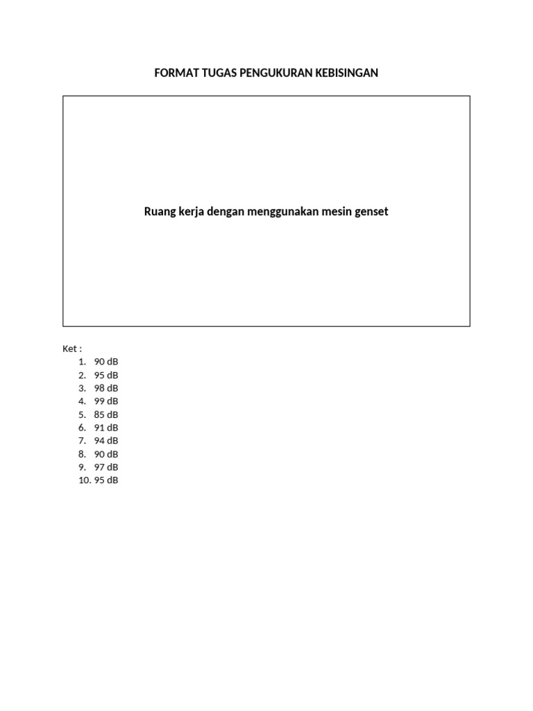 FORM PENGUKURAN KEBISINGAN | PDF