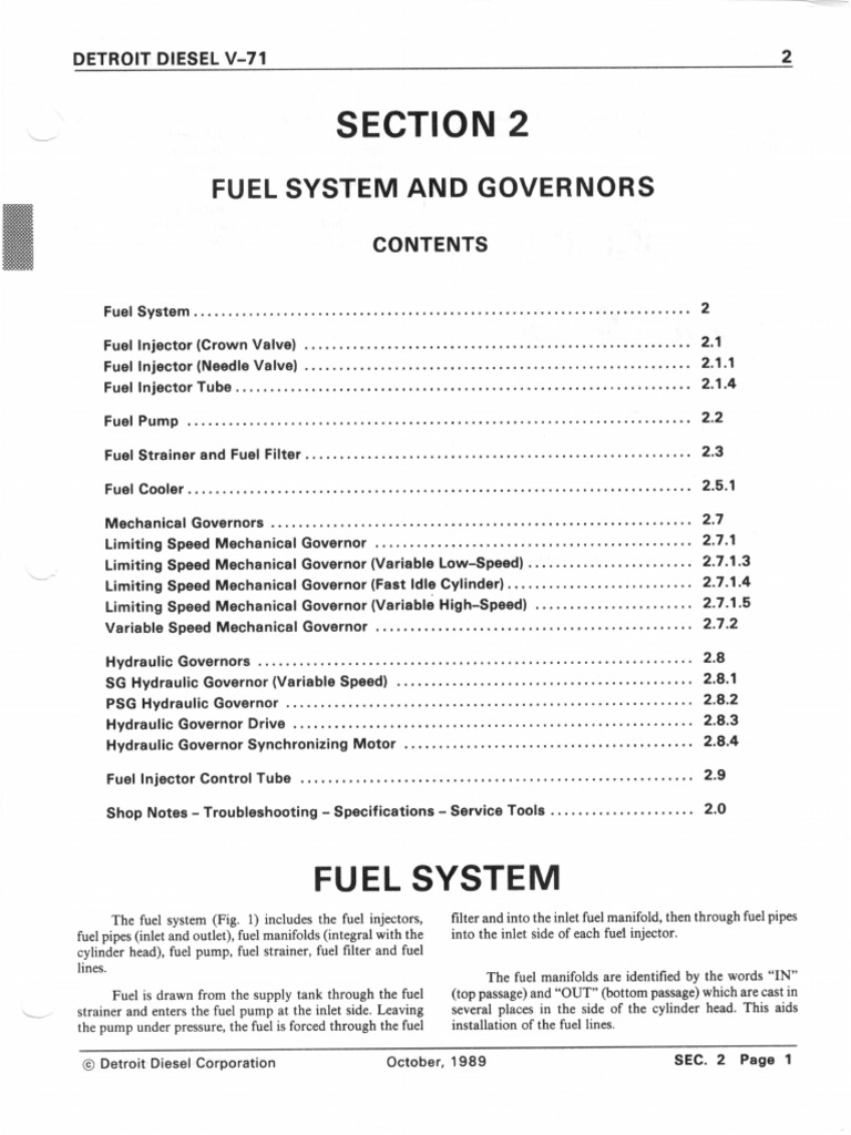 Section (2) - Fuel System and Governors | PDF