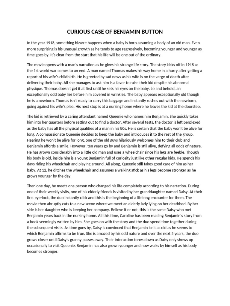 Curious Case of Benjamin Button Script | PDF