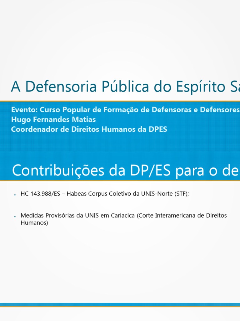 Defensoria Pública e Direitos Humanos no ES | PDF | Adolescência | Justiça