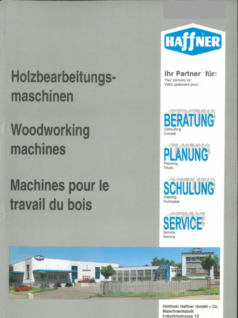 Haf Holzbearbeitungsmaschinen 1995 de en FR | PDF