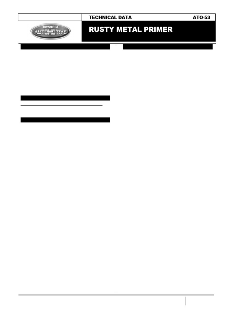 ATO-53 Rusty Metal Primer TDS | PDF | Paint | Materials