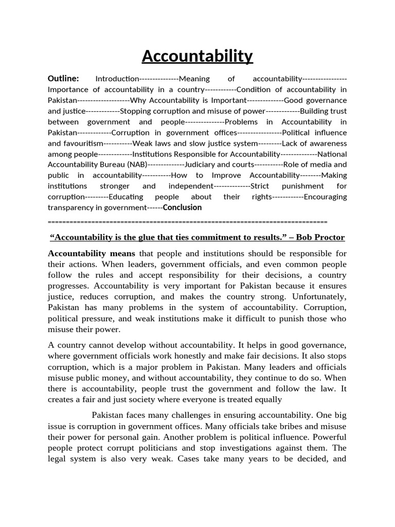 Accountability | PDF | Accountability | Corruption